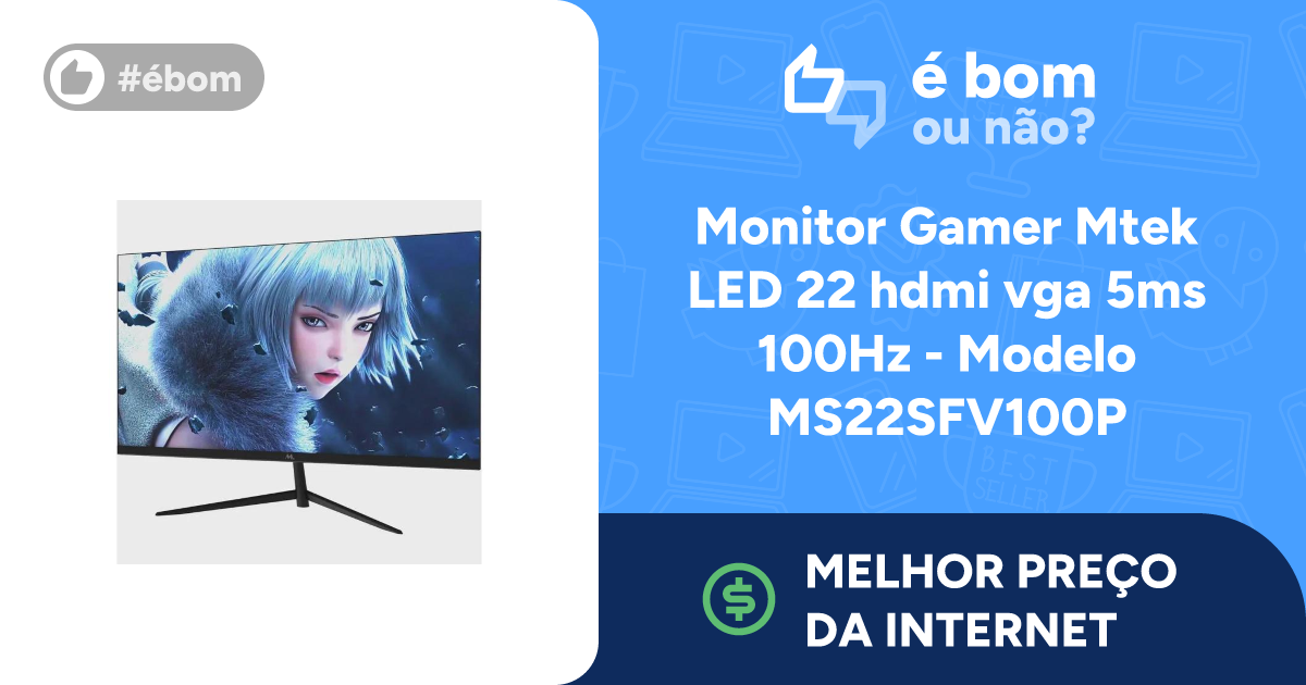 Monitor Gamer Mtek LED 22 hdmi vga 5ms 10 – É BOM? Participe!