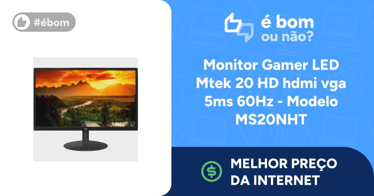 Monitor Gamer LED Mtek 20 HD hdmi vga 5ms – É BOM? Participe!