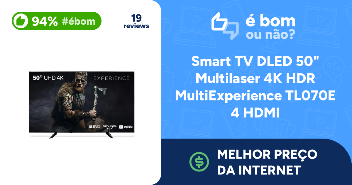 Smart TV DLED 50" Multilaser 4K HDR Multi – É BOA? Participe!