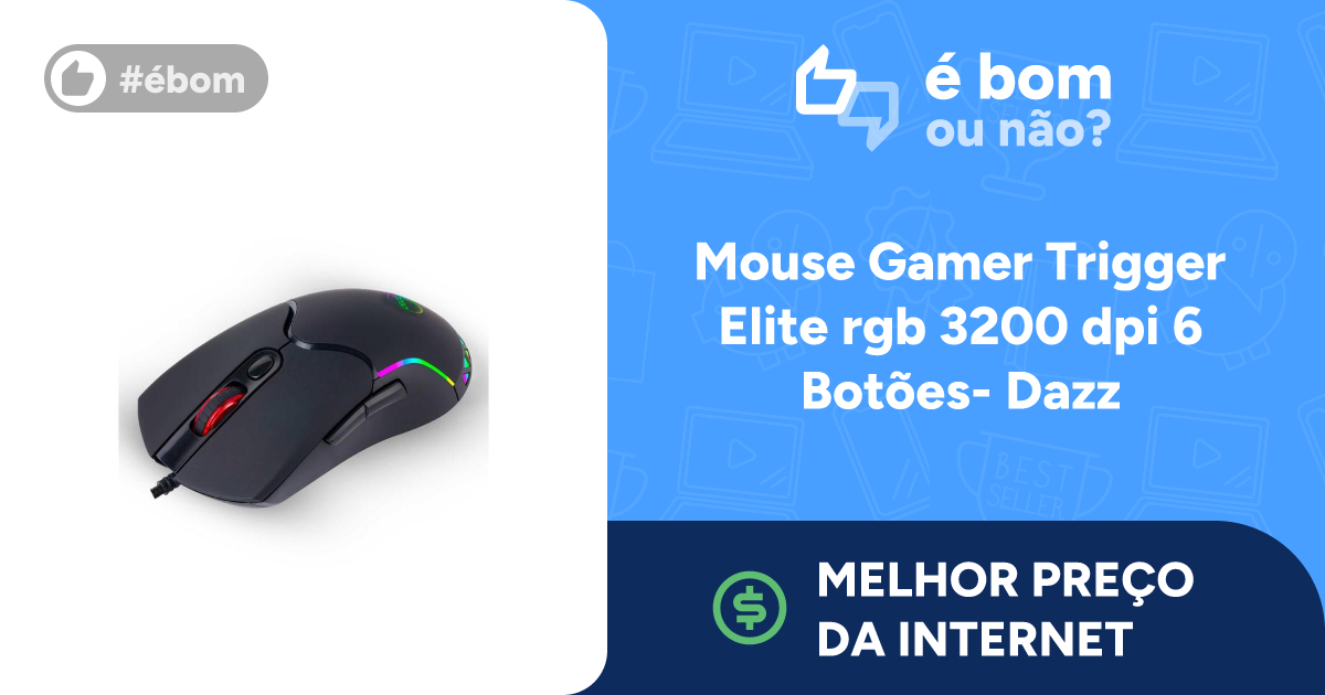 Mouse Gamer Trigger Elite rgb 3200 dpi 6 – É BOM? Participe!